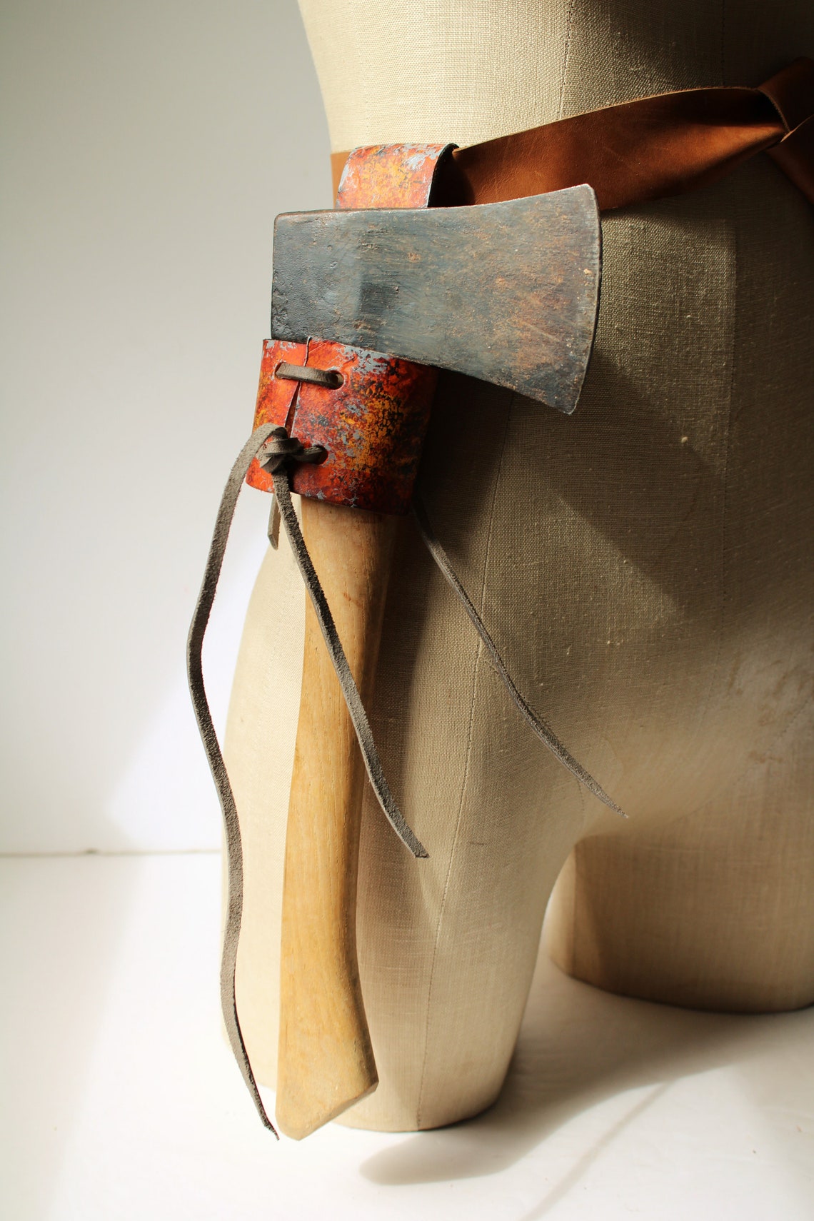 Heavy Leather Axe Loop Belt Hang Utility Cuff Hammer Ax | Etsy