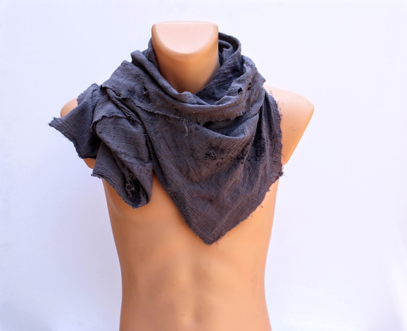 Distress Splatter Dyed Gray Bandana Scarf, Utility Wrap, Wasteland ...