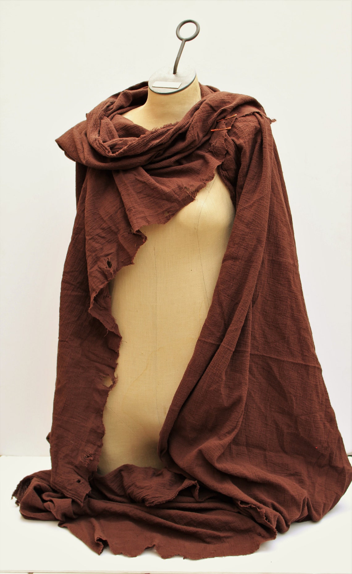 Brown Wrap Cloak Lightweight Cotton Wrap Shawl Moyamensing | Etsy
