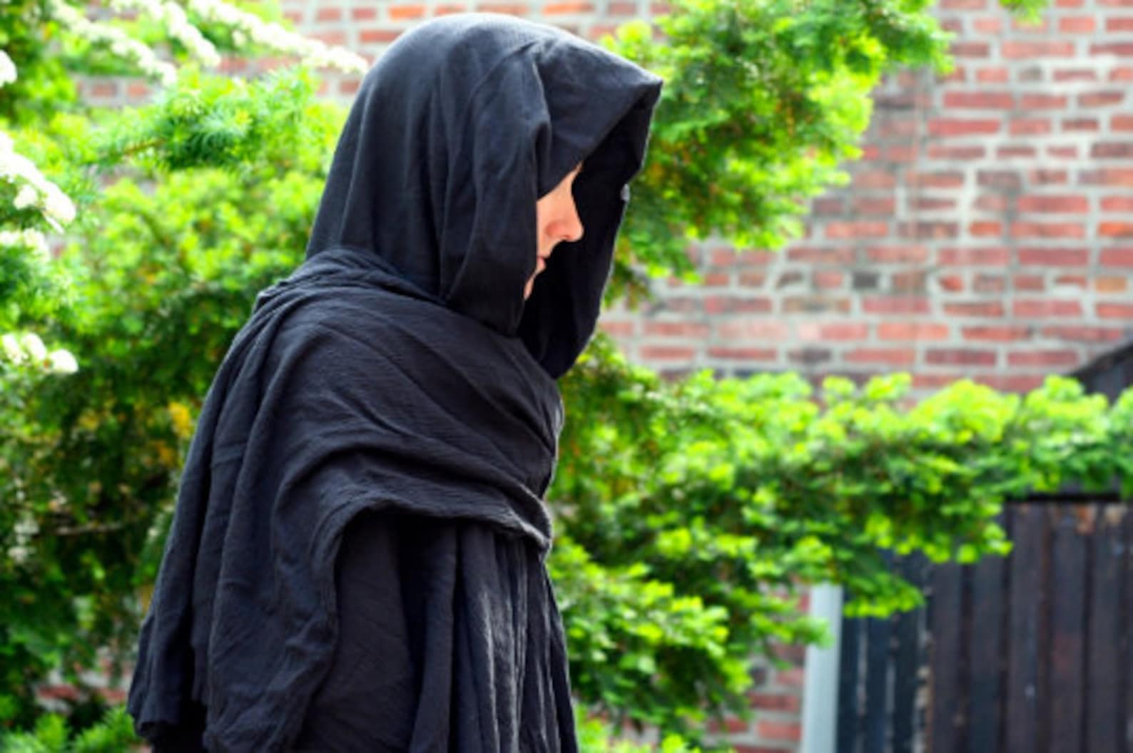 Distressed Black Wrap Cloak, Lightweight Cotton Shawl, Post Apocalyptic ...