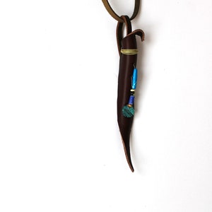 Primitive Leather Necklace, Talon Horn Pendant, Shaman Jewelry - Etsy