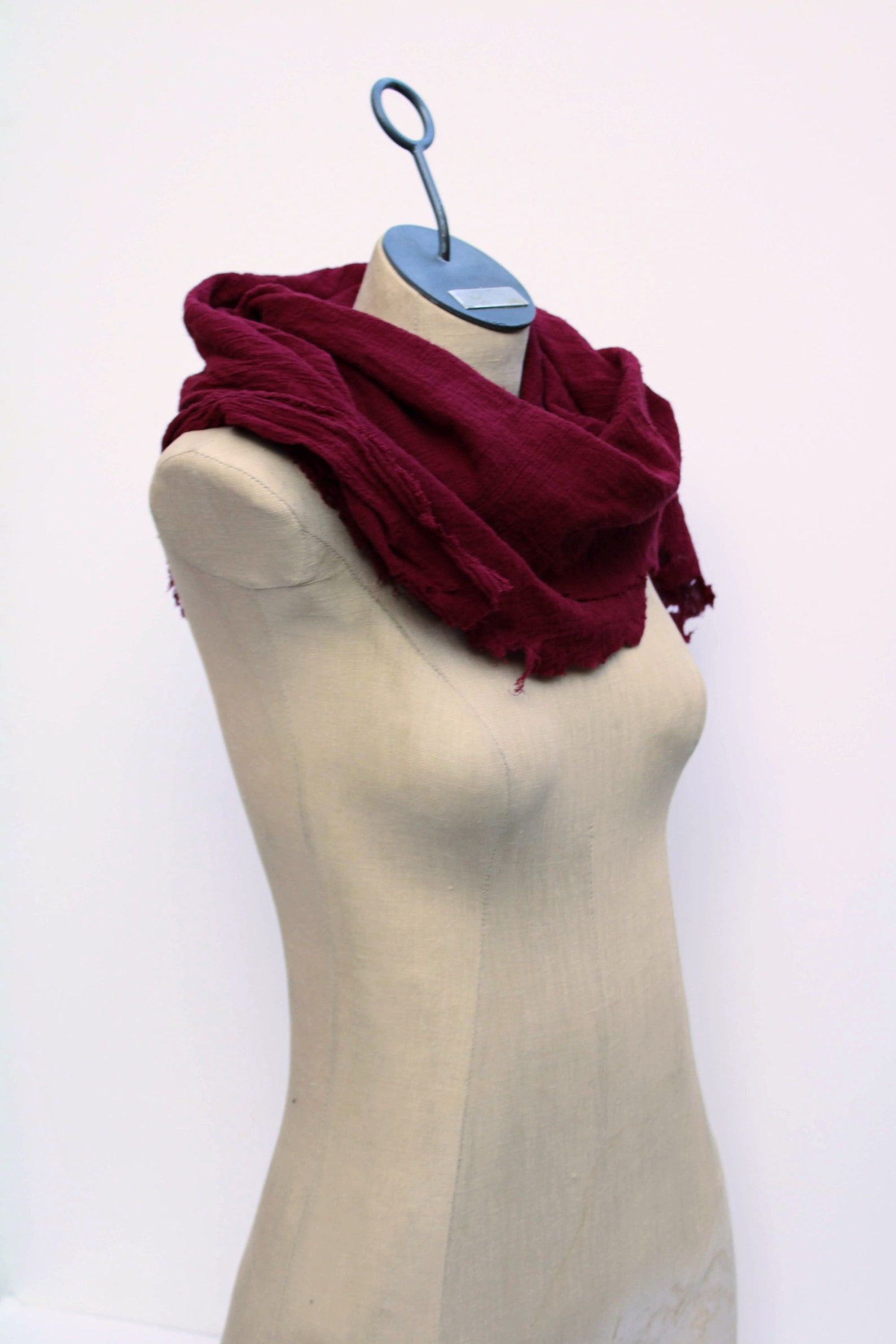 Distressed Oxblood Small Wrap Lightweight Cotton Short Scarf - Etsy
