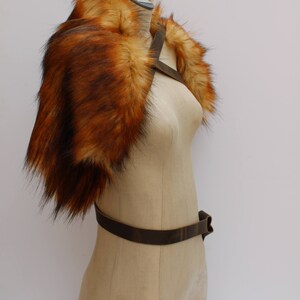 Red Fox Pelt Fur Mantle Leather Chest Strap Fur Shoulder - Etsy