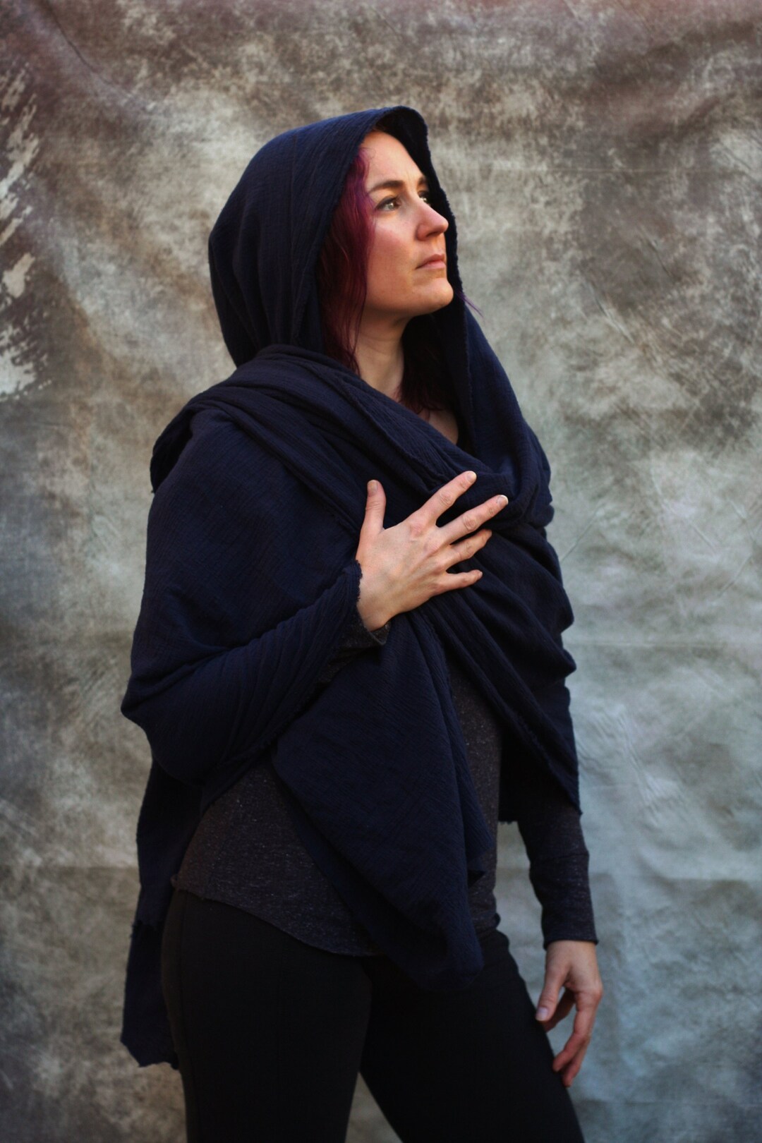Post Apocalyptic Wrap Shawl, Midnight Blue Wasteland Shoulder Cowl ...