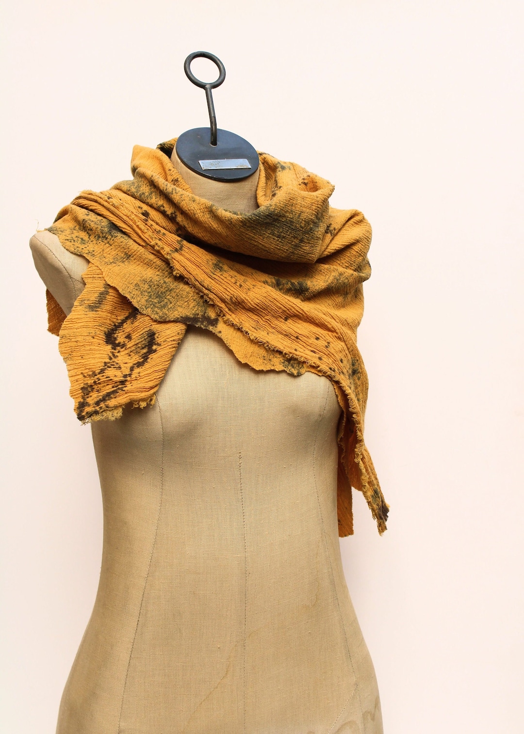 Post Apocalyptic Cotton Scarf, Splatter Dyed Bandana, Frayed Shawl - Etsy