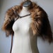 Chestnut Brown Wolf Fur Shoulder Pelt Drape Leather Strap, Imitation ...