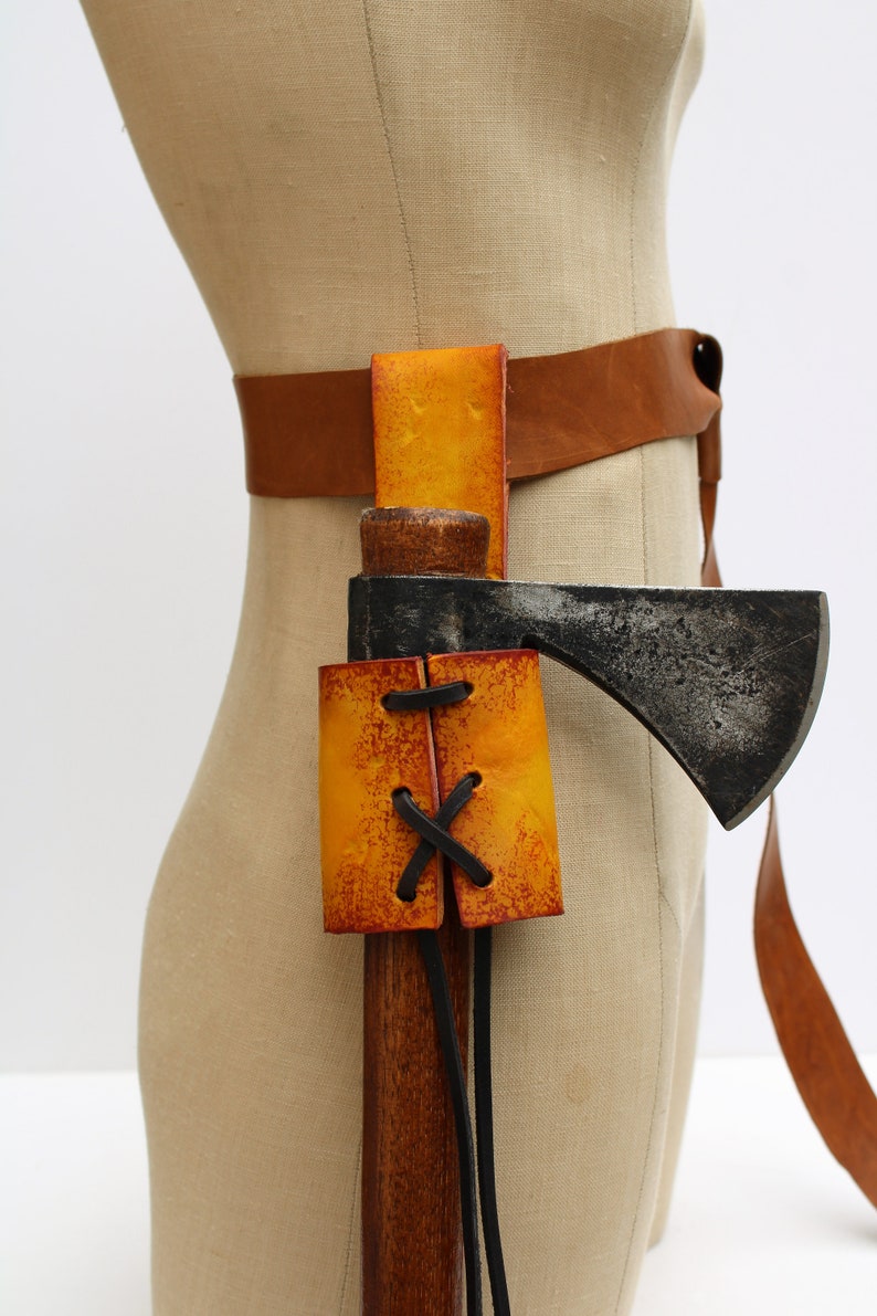 Heavy Leather Axe Loop Belt Hang Utility Cuff Hammer Ax | Etsy