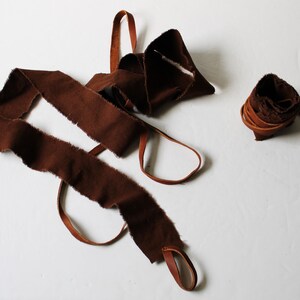 Distressed Brown Cotton Hand Wraps, Primitive Leather Fist Wraps, Thumb ...
