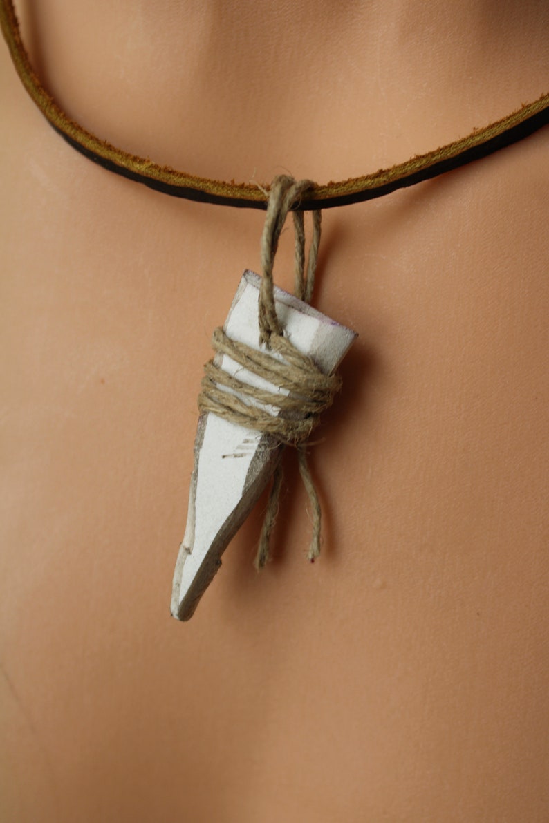 Primitive Leather Tribal Necklace Hemp Cord Small Imitation - Etsy