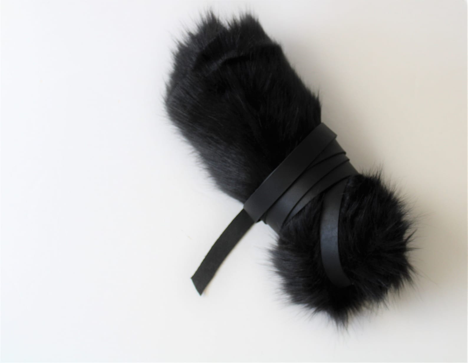 Black Fur Shoulder Mantle Leather Chest Straps Wasteland - Etsy