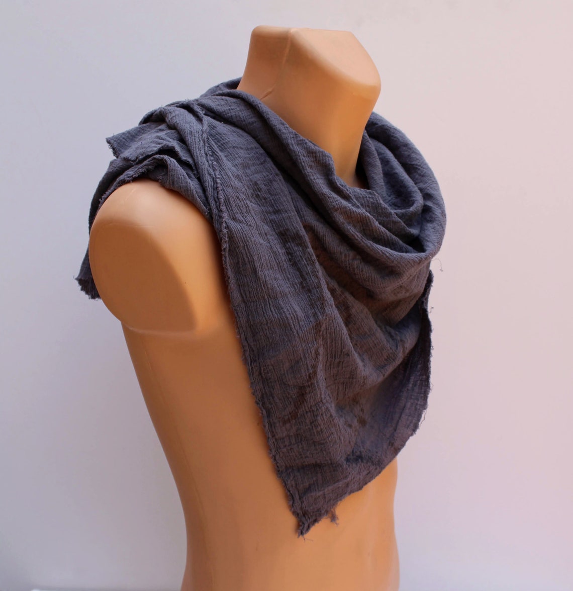 Distress Splatter Dyed Gray Bandana Scarf Utility Wrap | Etsy