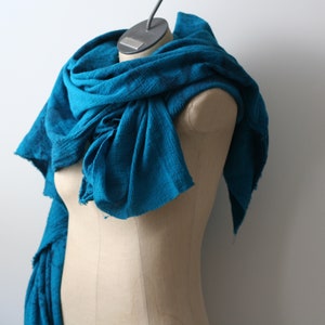 Distressed Cloak, Splatter Electric Blue Shoulder Wrap, Ragged Cotton ...