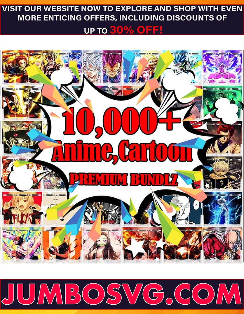 10,000 Anime & Manga Premium Bundle, Anime Tumbler Wraps, Skinny ...