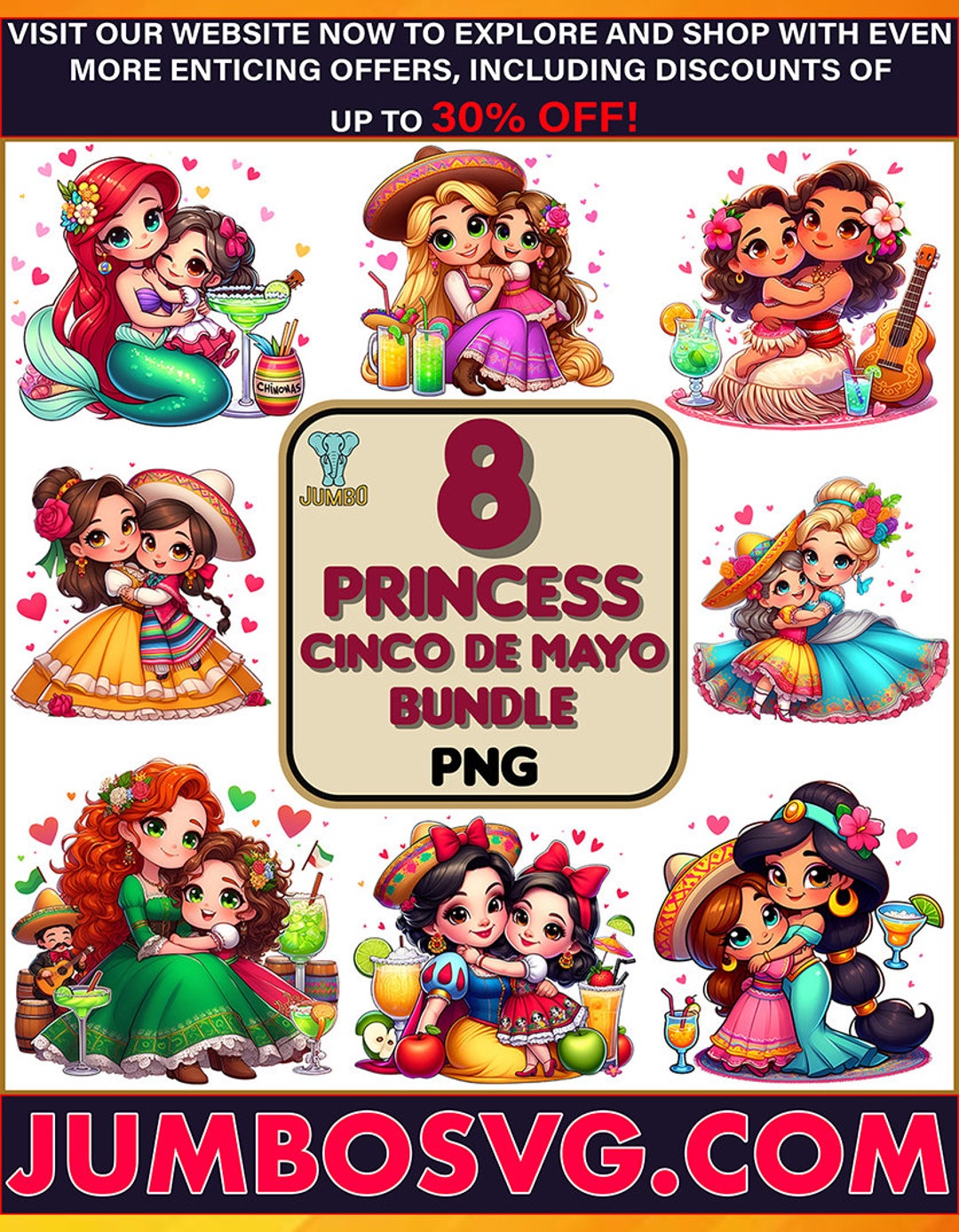 8 Princess Cinco De Mayo Png Bundle, Cinco De Mayo Png, Mexican Png ...