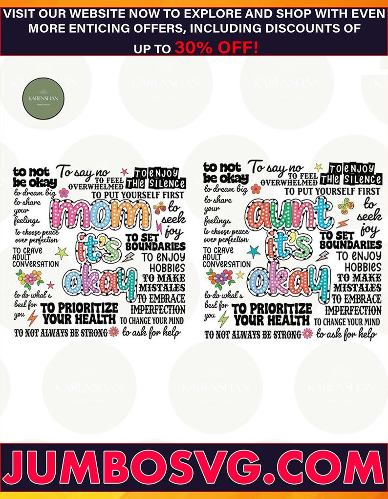 6 Mama It's Okay PNG Bundle, Mom Life Png Sublimation, Gift for Mom ...