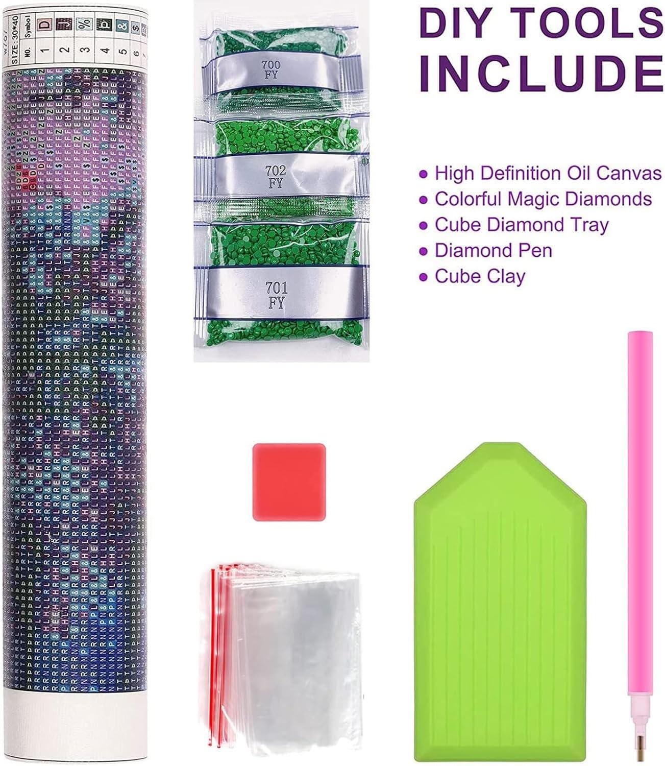 Christmas Diamond Painting Kits for Adults, 5D DIY Round Full Drill Gem ...