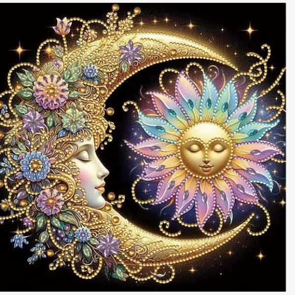 Diamond Painting Moon - Etsy