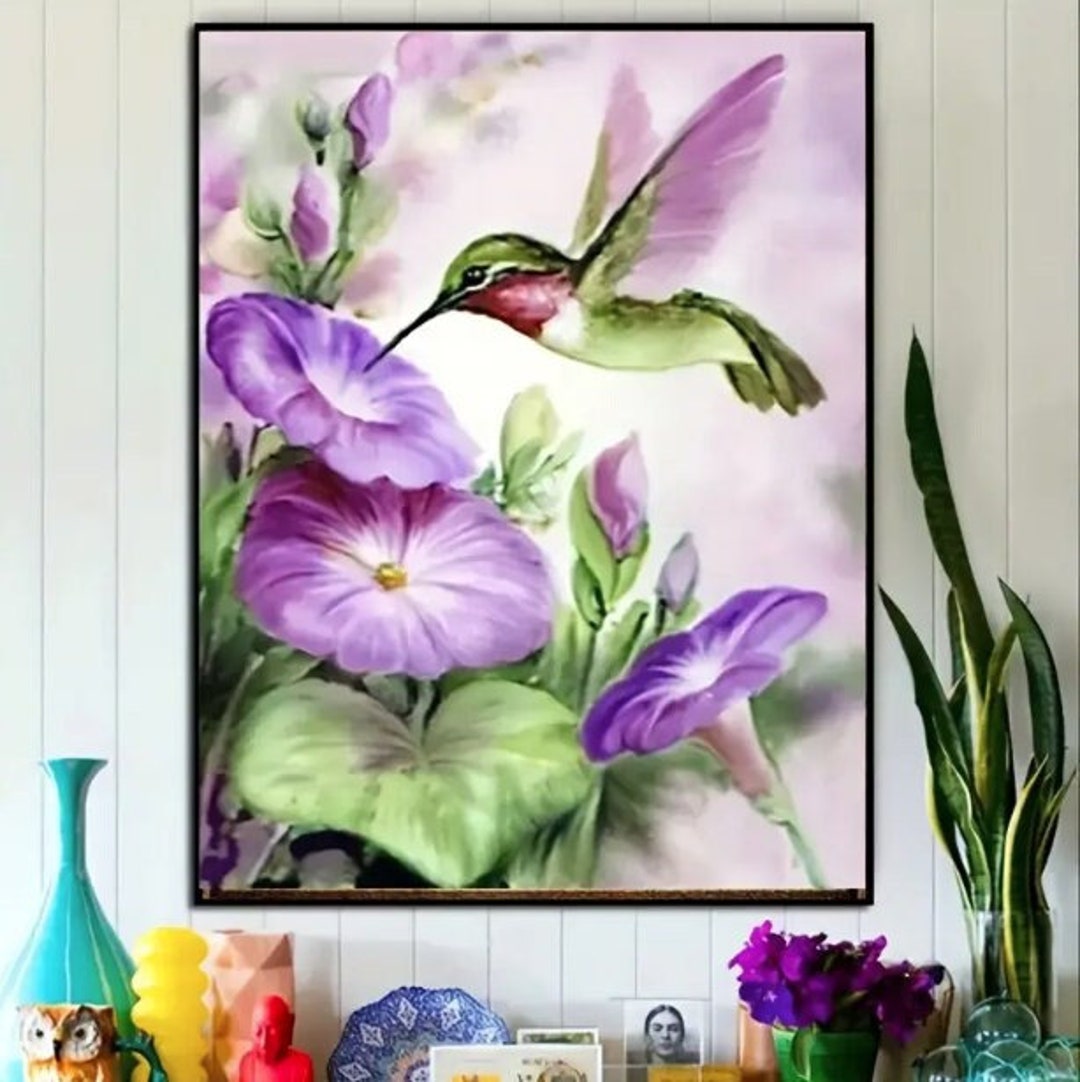 Hummingbird Diamond Painting Kit, 5D DIY Diamond Art Set, for Beginners ...
