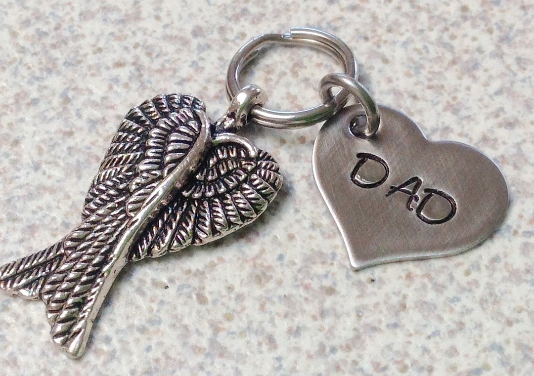 In Memory of Dad Mom Son Angel Wing and Stainless Steel - Etsy