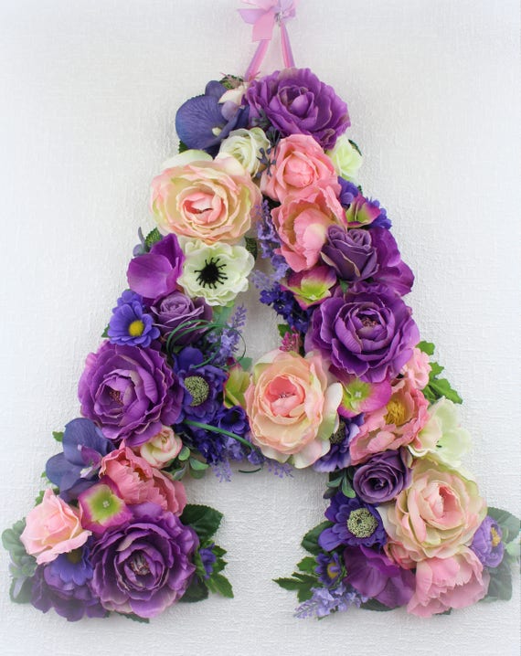 Floral Letter Lavender Flower Letter Large Flower Decor | Etsy
