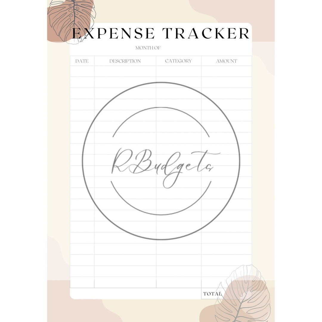 Minimalist Style Expense Tracker - Etsy