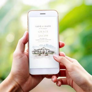 Custom Venue Wedding Invitation Invite With Venue Illustration Wedding ...