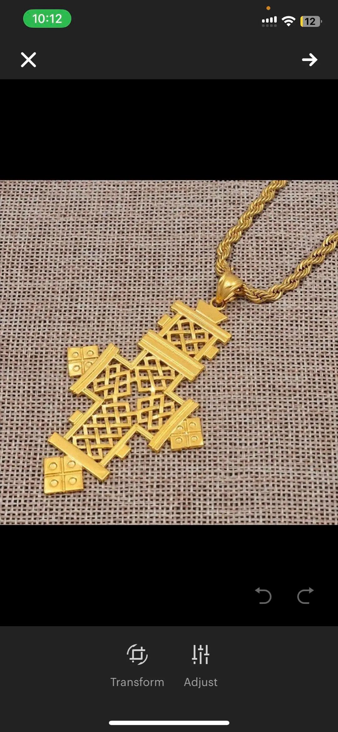 Ethiopian Cross Necklace–faith Pendant With Short Chain | Minimalist ...