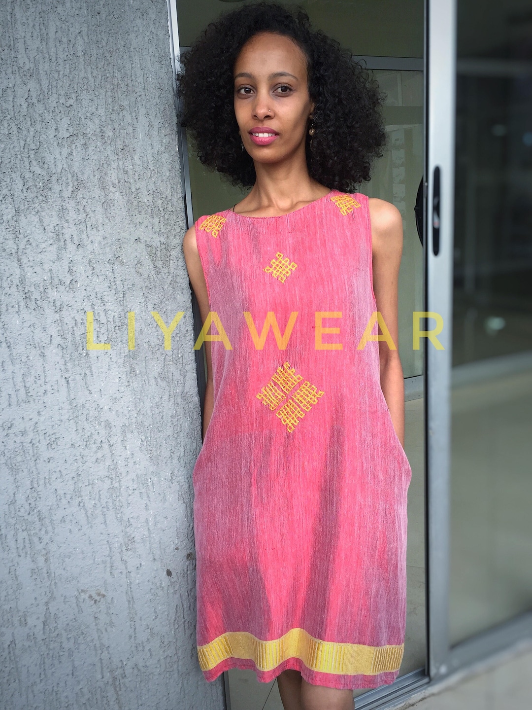 Red Saba Dress With a Golden Trim - Etsy