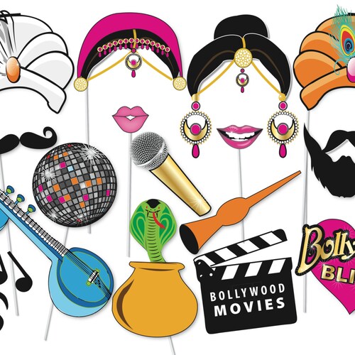 Bollywood Photo Booth Props Bollywood Party Photo Props | Etsy UK