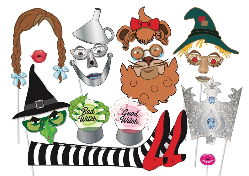 Wizard of OZ Photo booth Party Props Set HUGE 35 Piece | Etsy