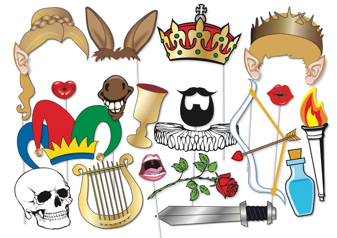 Shakespeare Photo booth Props Set 35 Piece PRINTABLE Romeo | Etsy