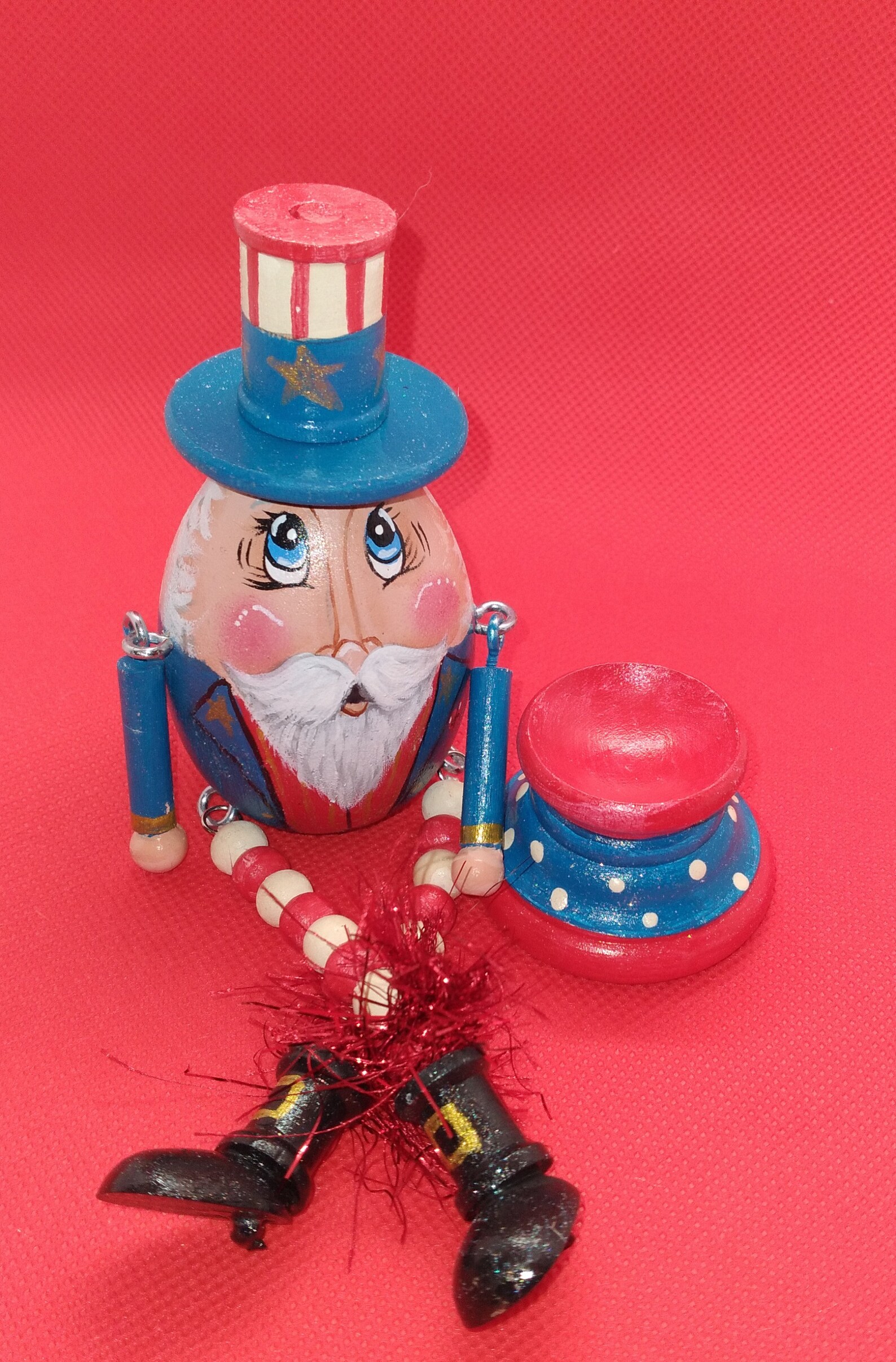 Uncle Sam Hand Painted Original Wooden Egg - Etsy