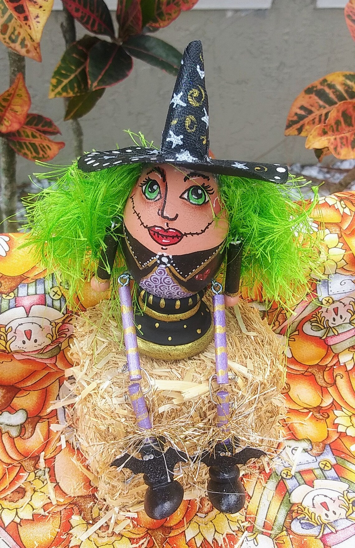 Witch Hand-painted Original Wooden Egg Signed and Dated - Etsy