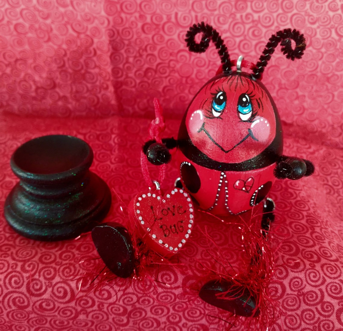 Ladybug Hand Painted Original Wooden Egg - Etsy