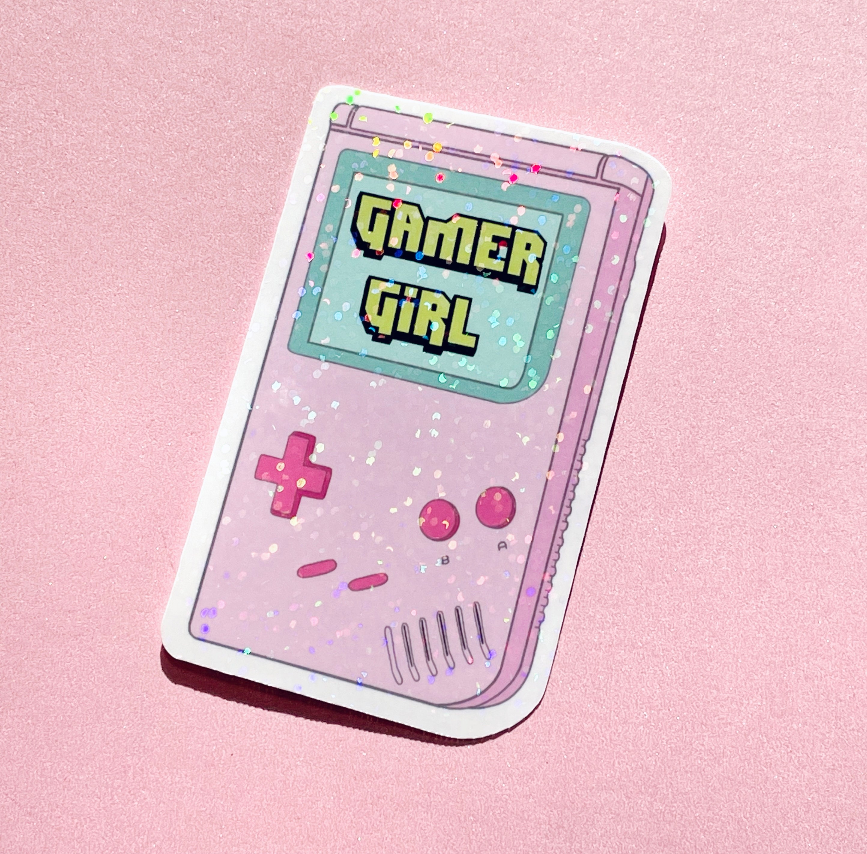 girl aesthetic laptop stickers unique happy cute holographic Gameboy ...