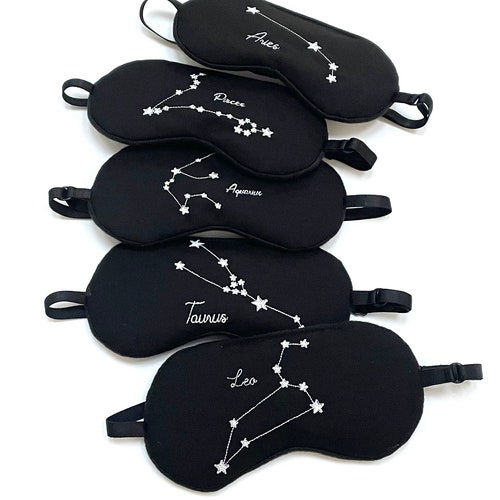 Zodiac Embroidered Sleep Mask Star Constellation Sleep Mask - Etsy