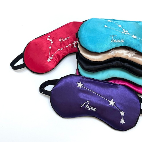 Zodiac Embroidered Sleep Mask Star Constellation Sleep Mask - Etsy