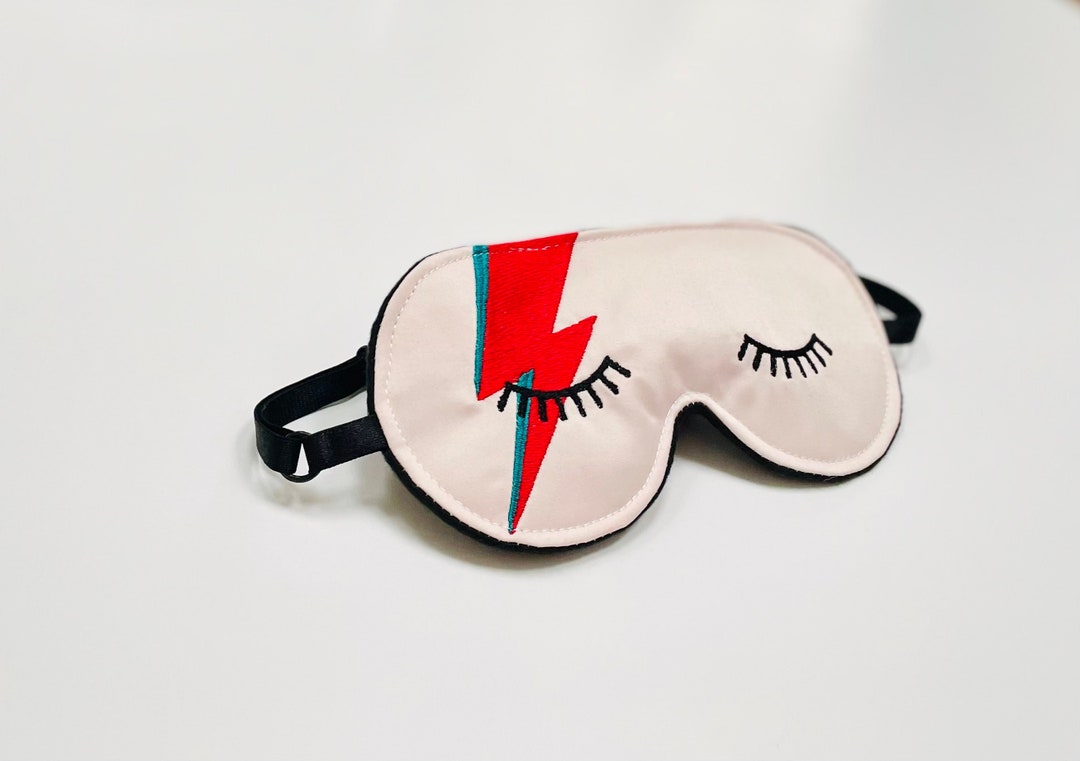 Embroidered Lightening Bolt Sleep Mask: Satin Travel Eye Mask - Etsy