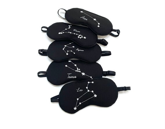 Zodiac Embroidered Sleep Mask Star Constellation Sleep Mask | Etsy
