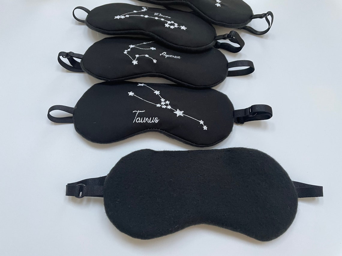 Zodiac Embroidered Sleep Mask Star Constellation Sleep Mask | Etsy