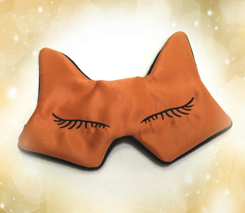 Fox Sleep Mask Slumber Party Mask Embroidery Mask Travel - Etsy
