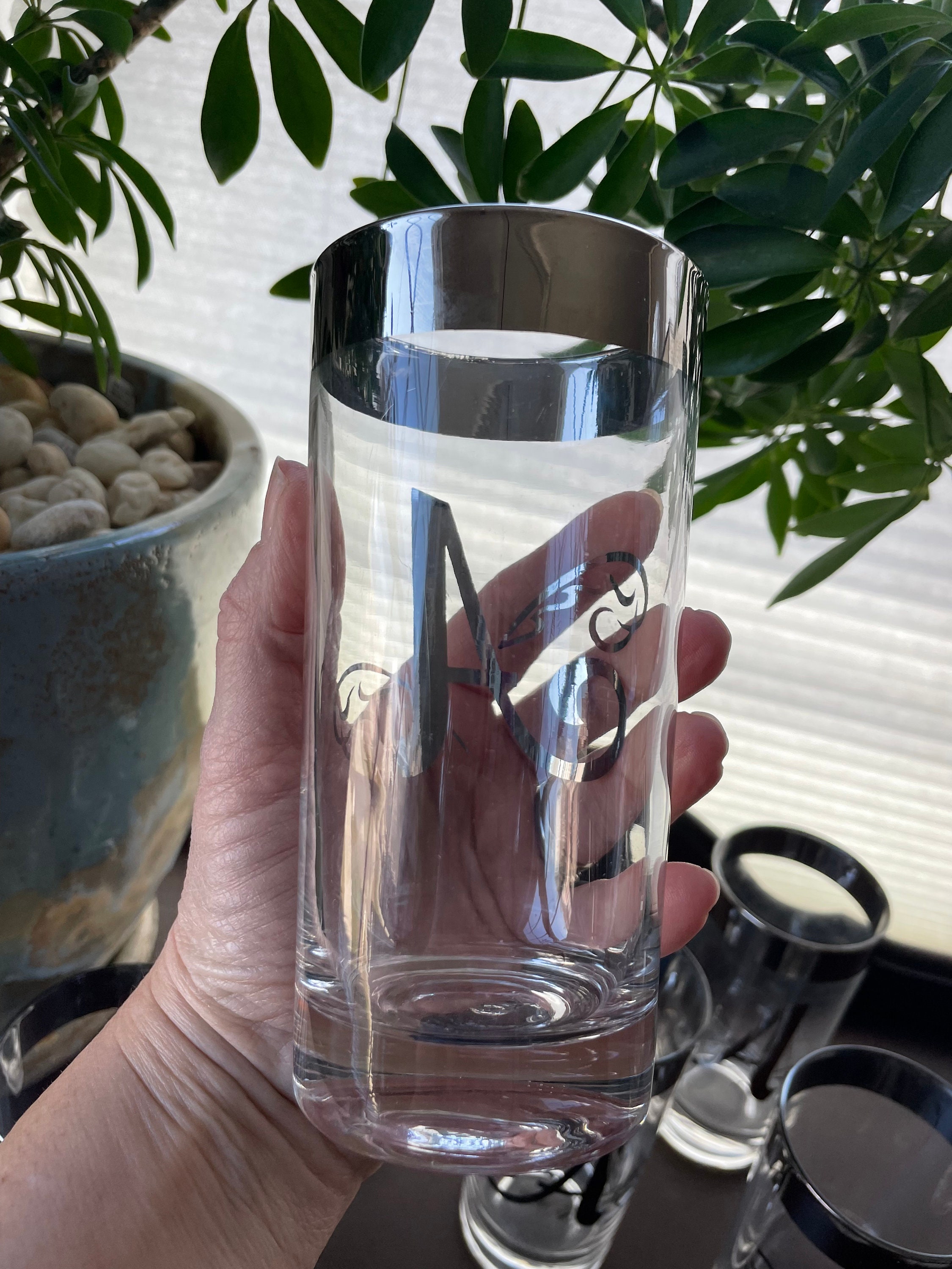 Vintage Set of 6 Mid Century Monogram A Highball Glasses - Etsy