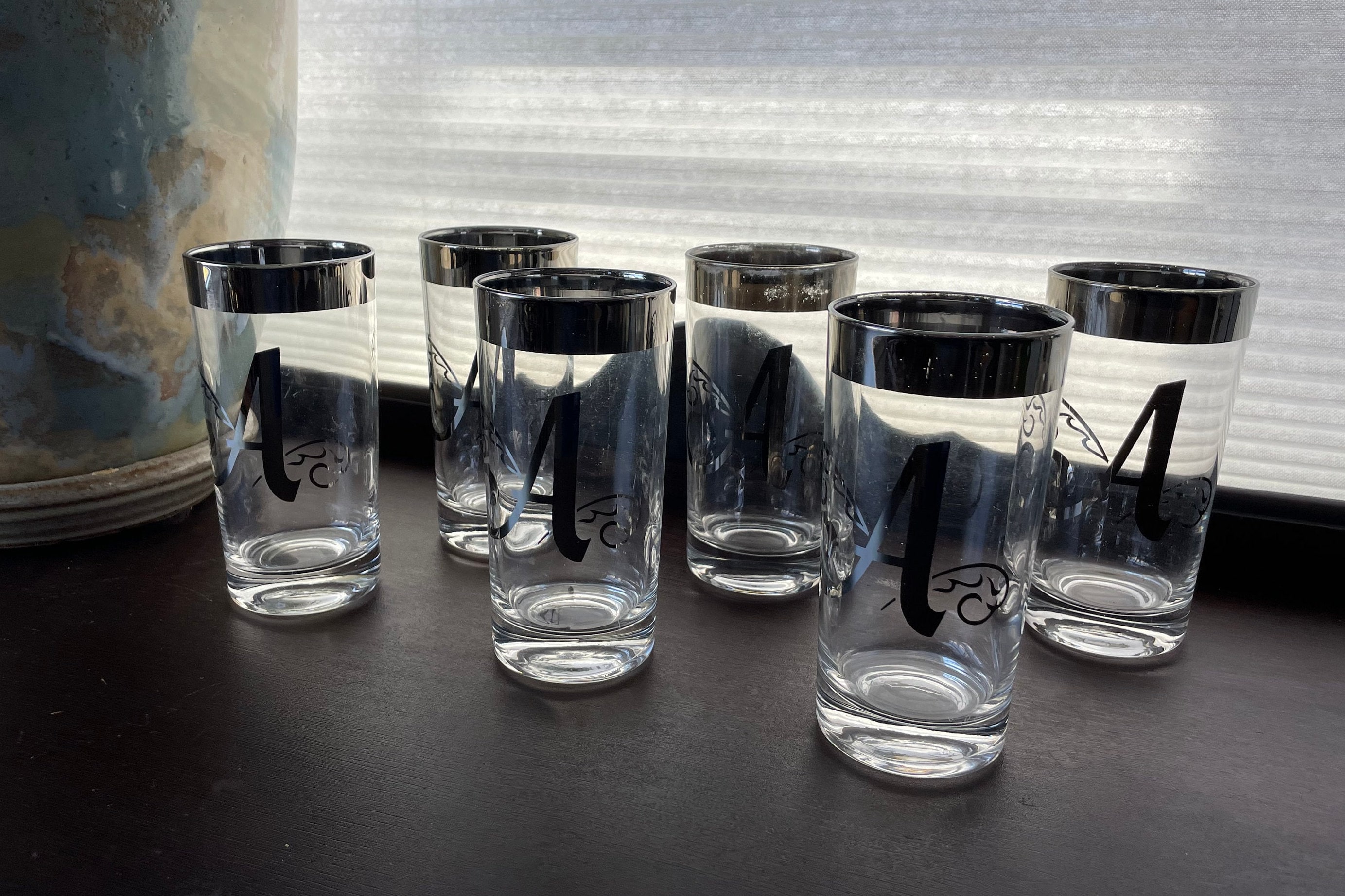 Vintage Set of 6 Mid Century Monogram A Highball Glasses - Etsy