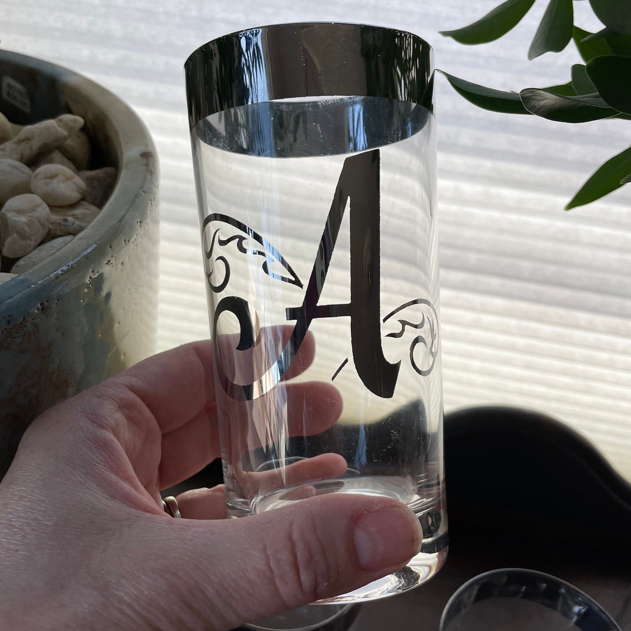 Vintage Set of 6 Mid Century Monogram A Highball Glasses - Etsy