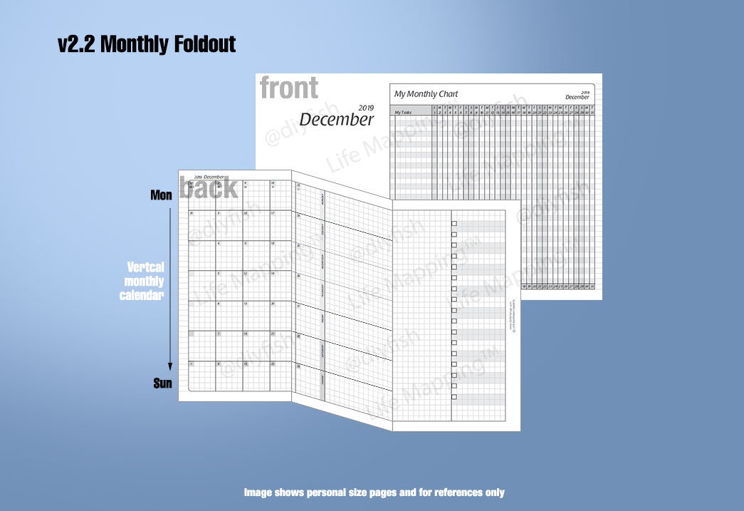 Personal Size V2.2 Set W Ds1 Do2p/ June to August 2026 /monthly Weekly ...