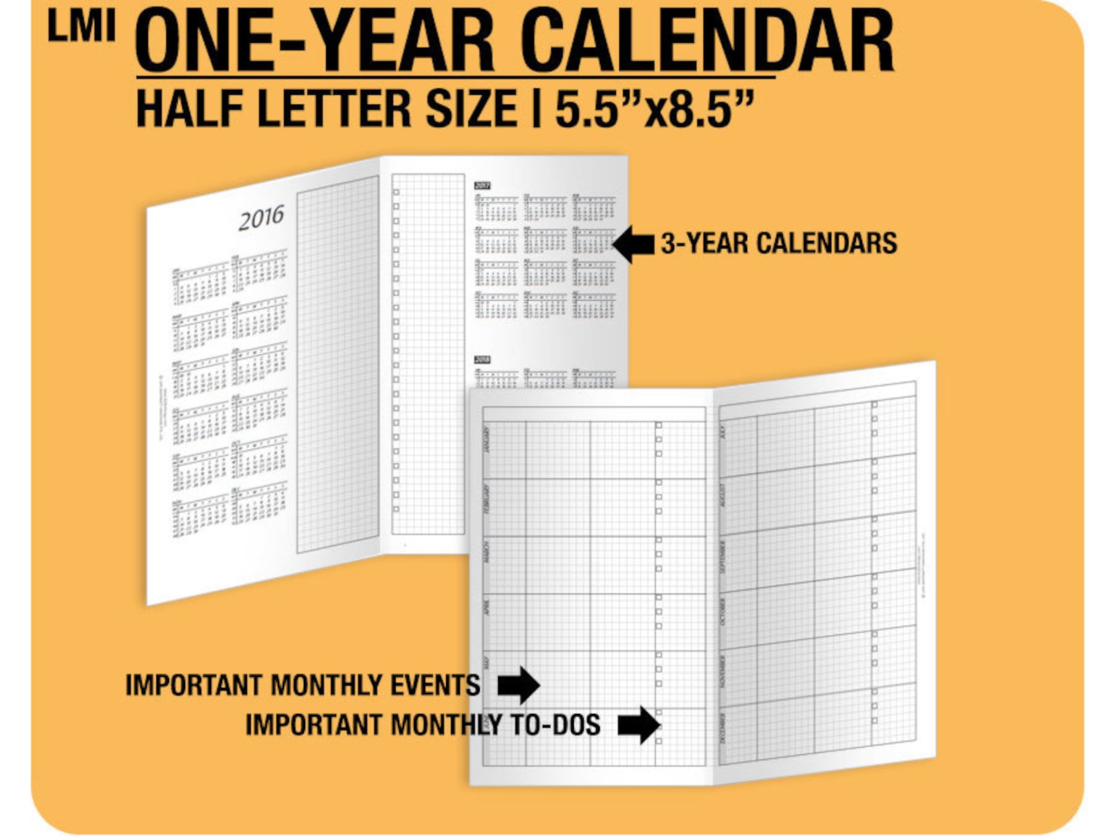 1-year Calendar / Planner - Filofax Inserts Refills Printable Binder ...