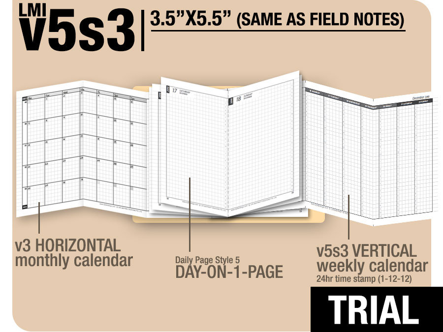 Field Notes Size V5s3 Set With Ds5 Do1p / June to August 2026 / Monthly ...