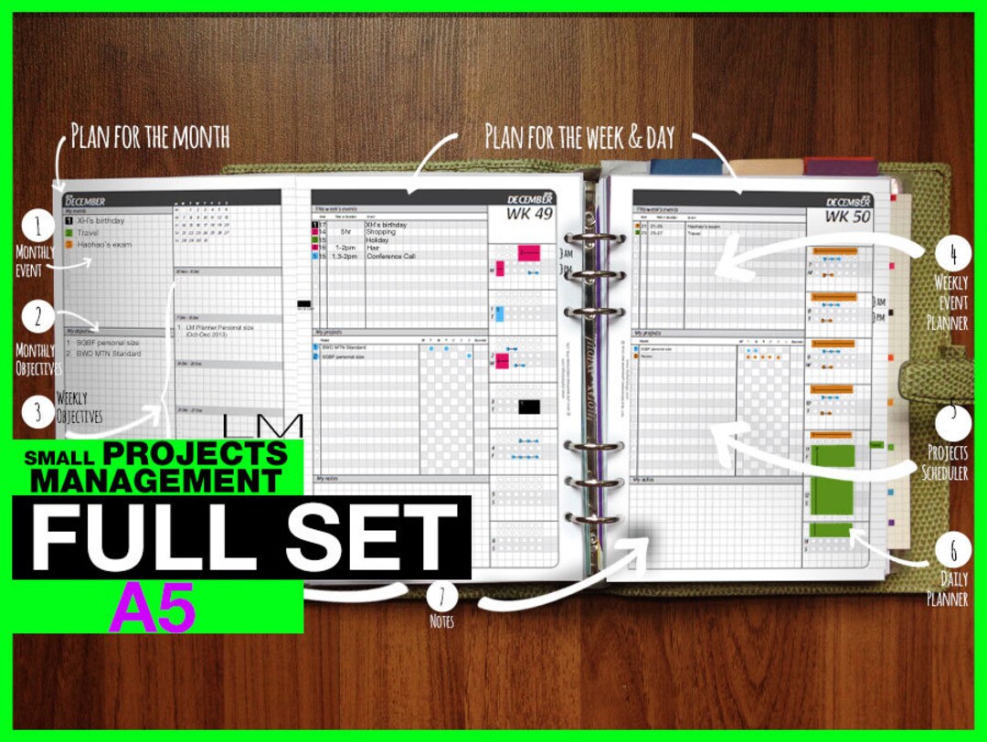 A5 Size, Small Projects Management Set / June 2026 to May 2027 ...