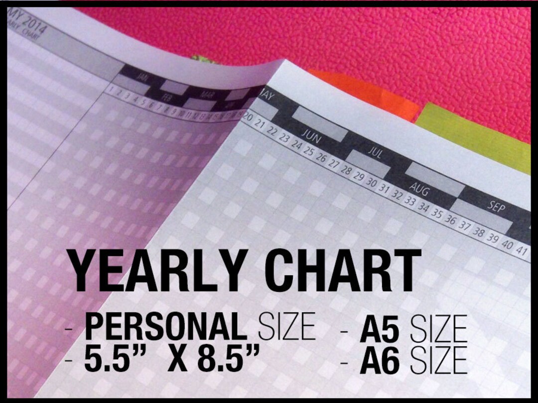 LMI - Yearly Chart - Filofax Inserts Refills Printable Binder Planner ...