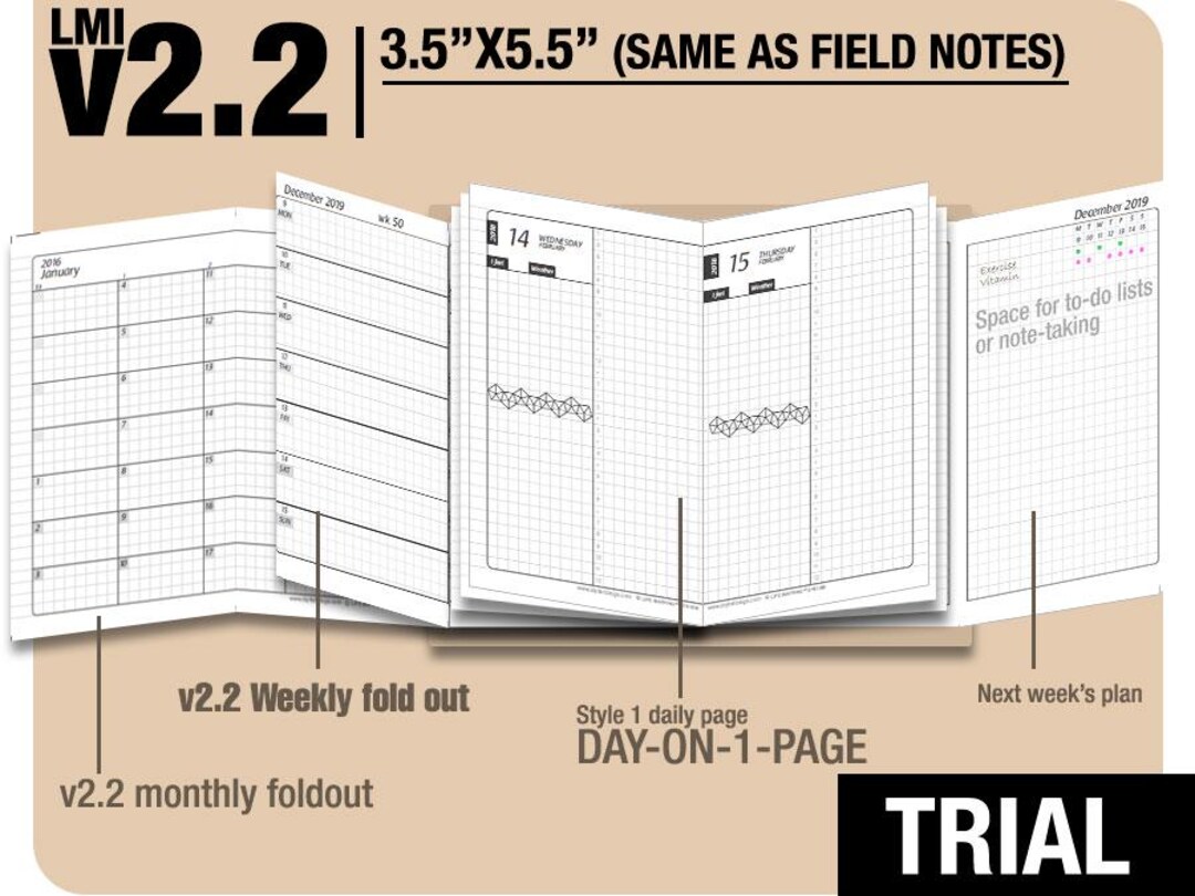 Field Notes Size V2.2 Set With Ds1 Do1p/ April to June 2026 / Monthly ...